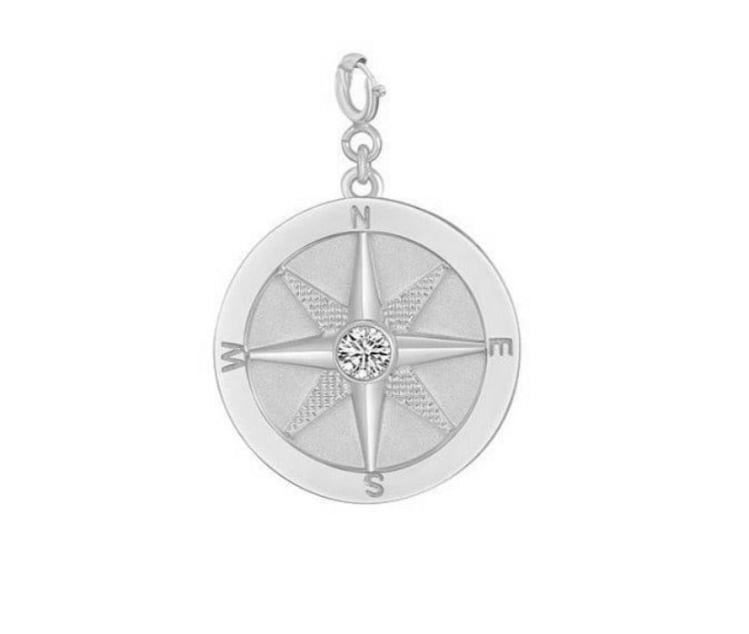 18K Gold Compass Pendant with Inscription | Everwild Designs
